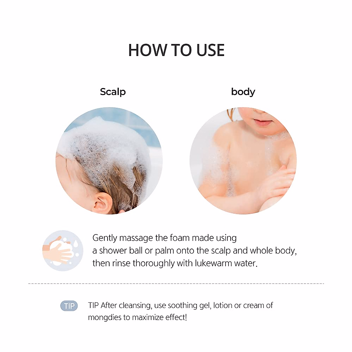 Mongdies Baby Bath&Shampoo-Moisturizing & Hydrating solutions for sensitive and delicate skin, Excellent grade in German Derma Test, All ingredients of EWG Green Level, Natural Fragrance -400ml