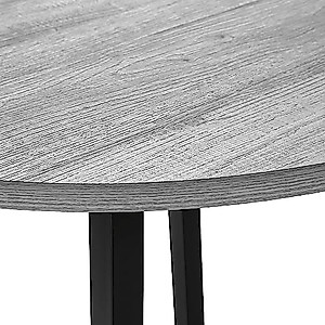 Monarch Specialties 1007 Table, 3pcs, Small, 35" Drop Leaf, Kitchen, Black Metal, Grey Laminate 3 Piece Dining Set, 35" L x 35" W x 30" H