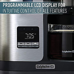 Calphalon BVCLDCG1 Perfect-Brew 10-Cup Coffee Maker, Dark Stainless Steel