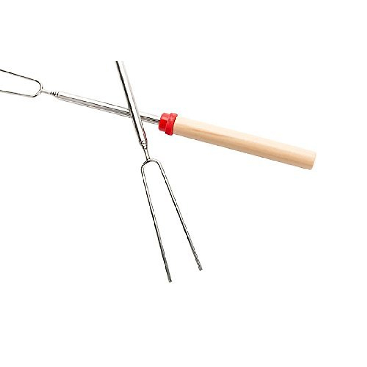 32" Marshmallow Roasting Sticks Set of 8 BBQ Skewers, Smores & Hot Dog Fork with Wooden Handle and Carrying Pouch Great for Outdoor Barbecue Grill and Campfire Pit