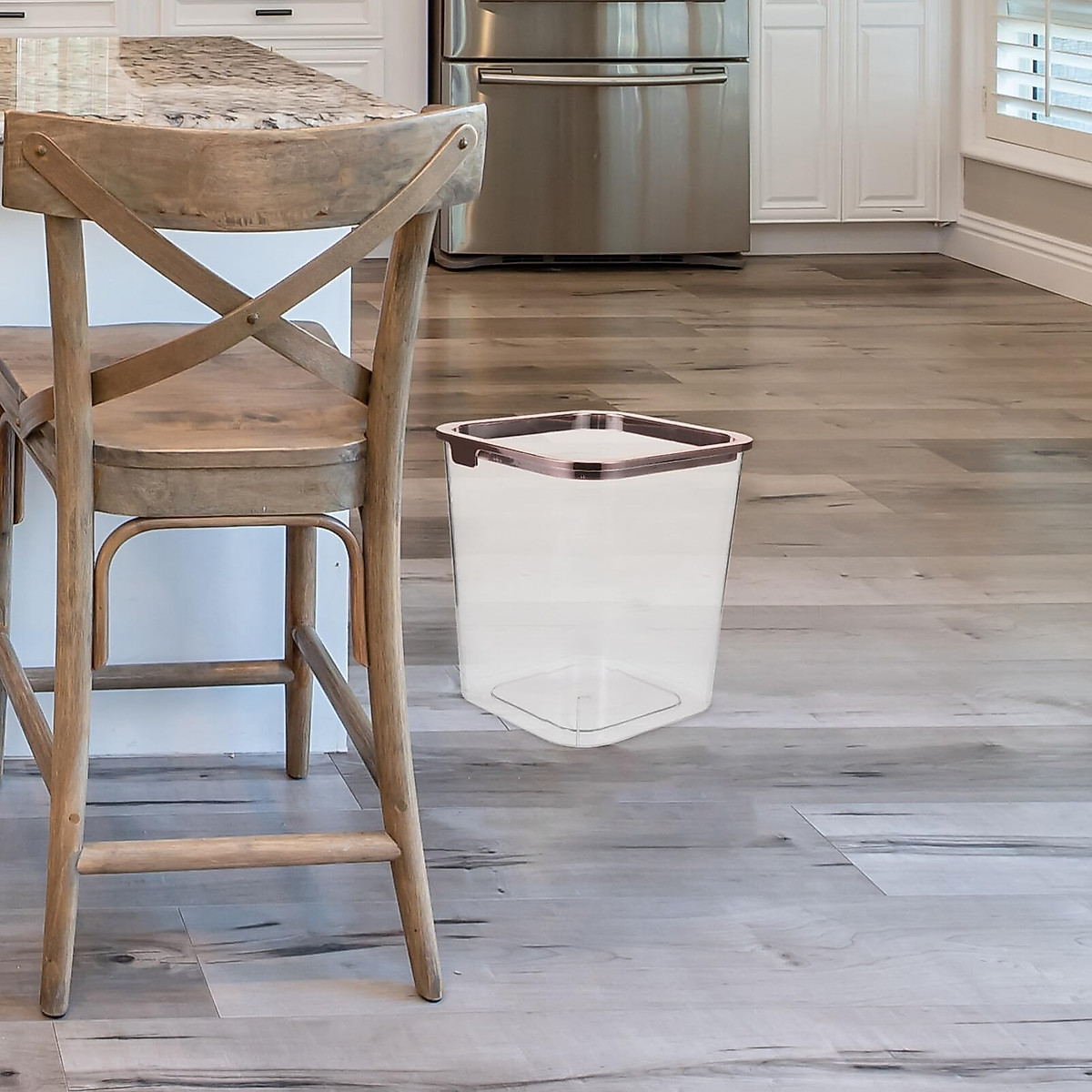 MAGICLULU Clear Trash Can Square Wastebasket Plastic Garbage Bin Transparent Rubbish Can Waste Container for Bedroom Kitchen Bathroom Home Office A