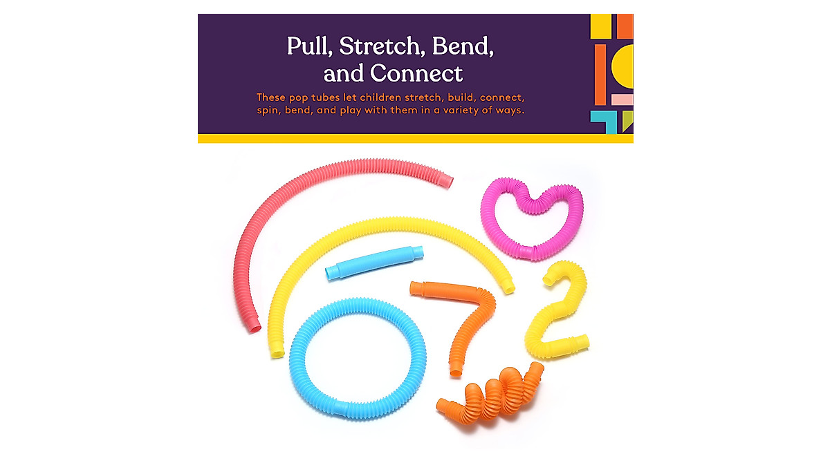 Special Supplies Fun Pull and Stretch Tubes for Kids - 16-Pack Colorful ...