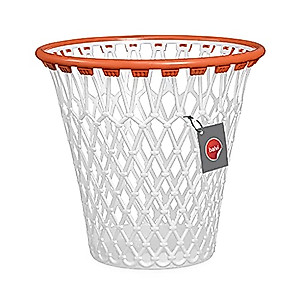 Balvi - Basket Wastebasket Quirky Design for Basketball Fans. Made in Very Strong Plastic. White Colour.
