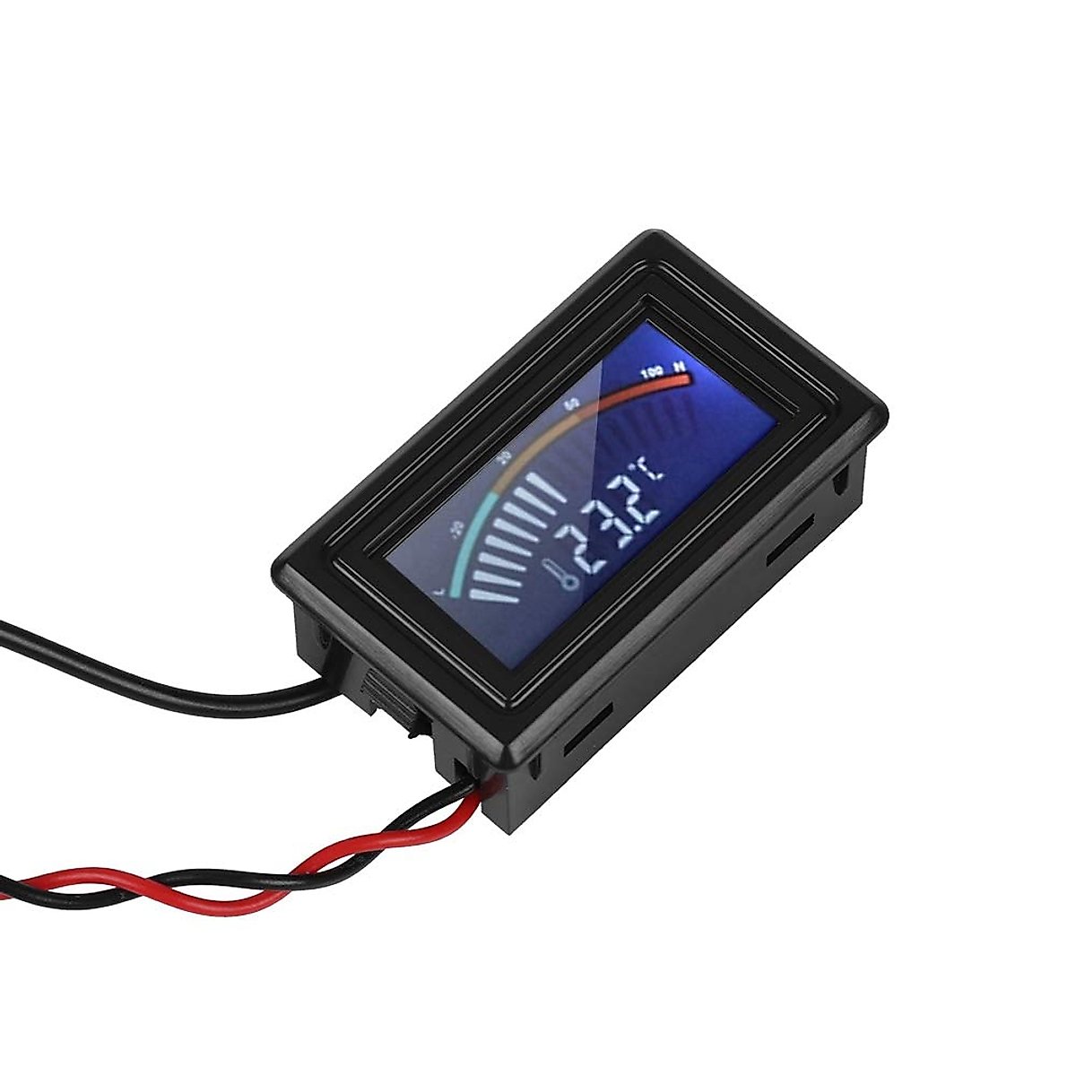 Pointer Display Thermometer with Waterproof Probe, PC G1/4 Thread Water Cooling System Temperature Meter for Computer Laptop