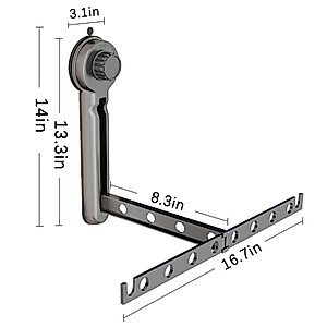hreyfull Wall Mounted Clothes Drying Rack, Folding Laundry Hanger Dryer Rack with Suction Cup, Space Saver 360° Retractable Drying Racks for Laundry, Balcony, Bedroom (Black)