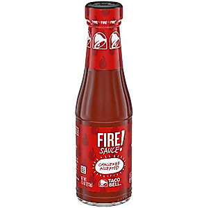 Taco Bell Fire Sauce Glass Bottle, 7.5 OZ 3-pack