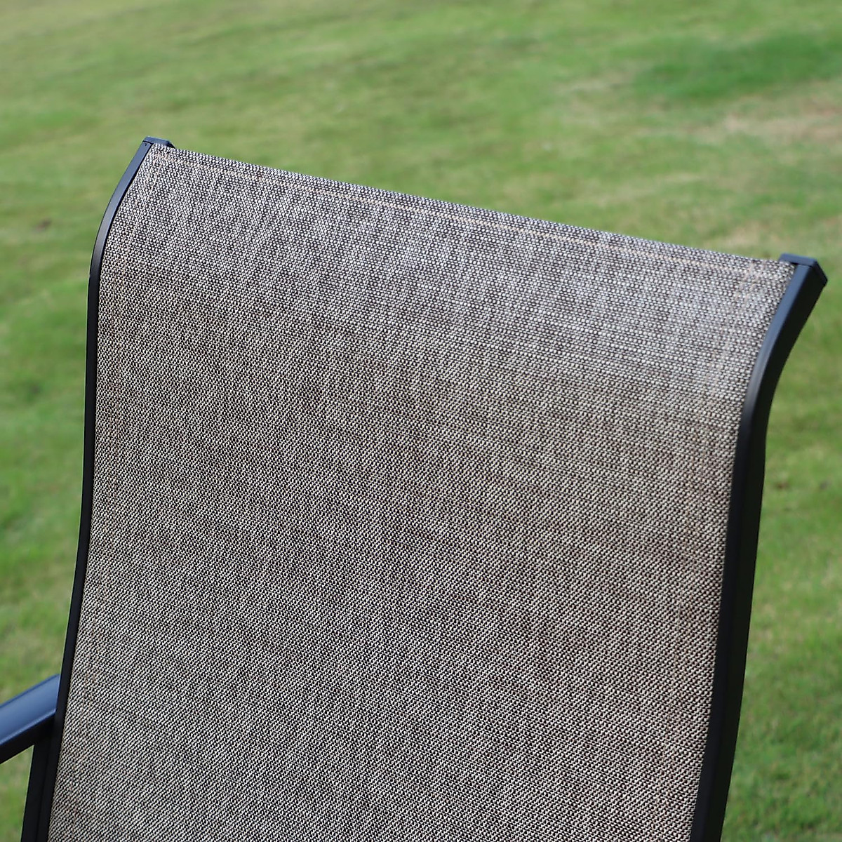 VICLLAX Swivel Patio Chairs Set of 2, High Back Textilene Patio Dining Chairs for Lawn Garden, Black Metal Frame