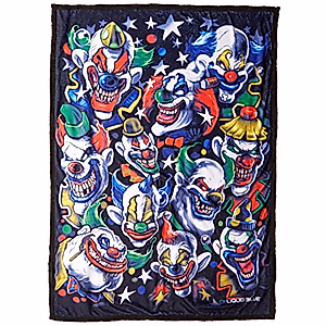 Liquid Blue Men's Fantasy Colored Clowns Classic Coral Fleece Throw Blanket, Multi, 50" X 60"