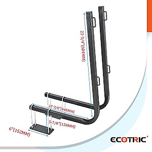 ECOTRIC RV Portable Waste Tote Tank Carrier RV Bumper Rack Support Bracket with Heavy-Duty Straps Secure Water Tank in Place During Travel