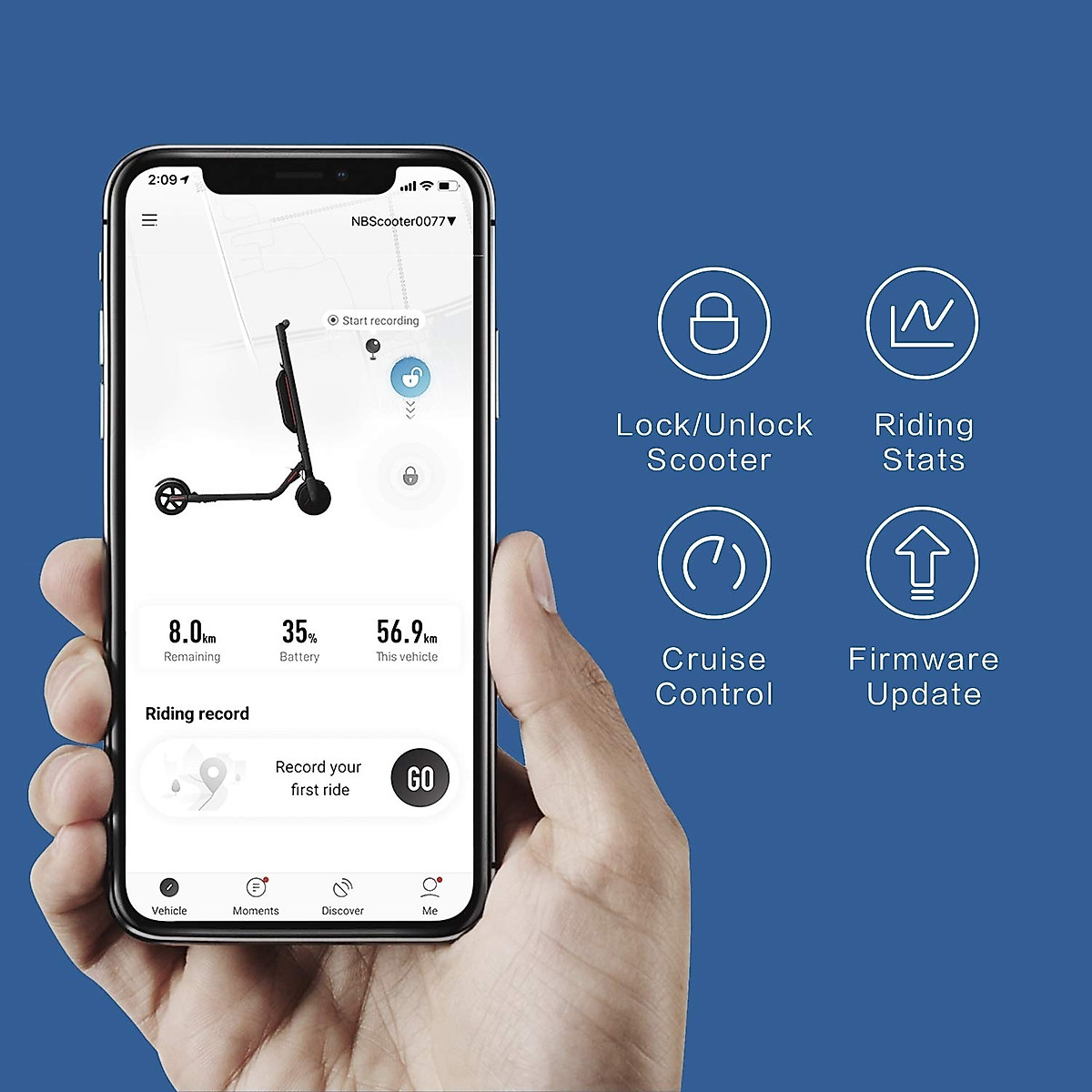 Segway Ninebot ES4 Electric KickScooter- 300W Motor, 28 Miles Range & 19MPH, 8" Solid Non-Pneumatic Tires, Dual Brakes, External Battery, Commuter Scooter for Adults & Teens, Large