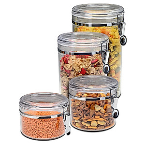Bellemain 4 Piece Airtight Acrylic Canister Set, Food Storage Container