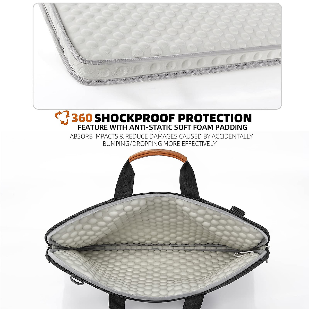 KINGSLONG 14 inch Laptop Bag with Shoulder Strap, Messenger Bag, Slim Computer Carrying Case Notebook Handbag for Men Women Fit for Acer Asus Lenovo HP Toshiba, Black