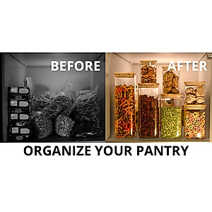 LUNI SALES - Glass Jar with Lid - Airtight Food Storage Containers - Glass Canisters - Kitchen Storage Containers - Glass Food Storage Containers with Lids - Food Storage Jars - Set of 4