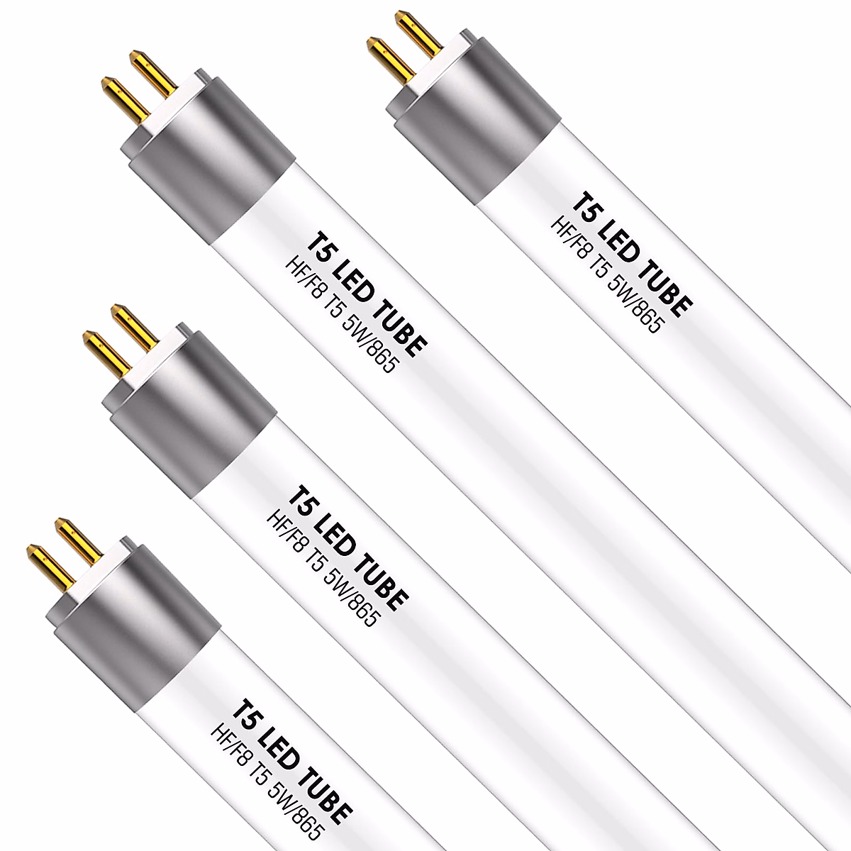 IHYCTV T5 LED 12", G5 5W 685lm 6500K F8T5/DL LED Replacement for Retrofitting 8W Under Cabinet Lighting, Daylight White, Pack of 4