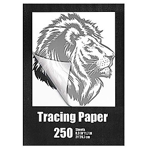 250 Sheets A4 Tracing Paper for Drawing Light Up Tracing Paper Pad Translucent Paper Sketching Tracing Paper for Kids Pencil Marker Ink DIY Crafts Painting Works