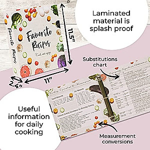 Recipe Binder, 3 Ring Organizer Kit 8.5x11 in. Book Binder with 16 Dividers & 32 Labels & 50 Plastic Sleeves. DIY Family Cookbook for Favorite Printed & Write in Recipes. (Vegetable)