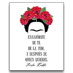 ‘Enamorate De Ti’ Frida Kahlo Quote Wall Art | Modern 8x10 UNFRAMED Print | Spanish, Bohemian, Positive, Inspirational, Typography, Motivational Home Decor