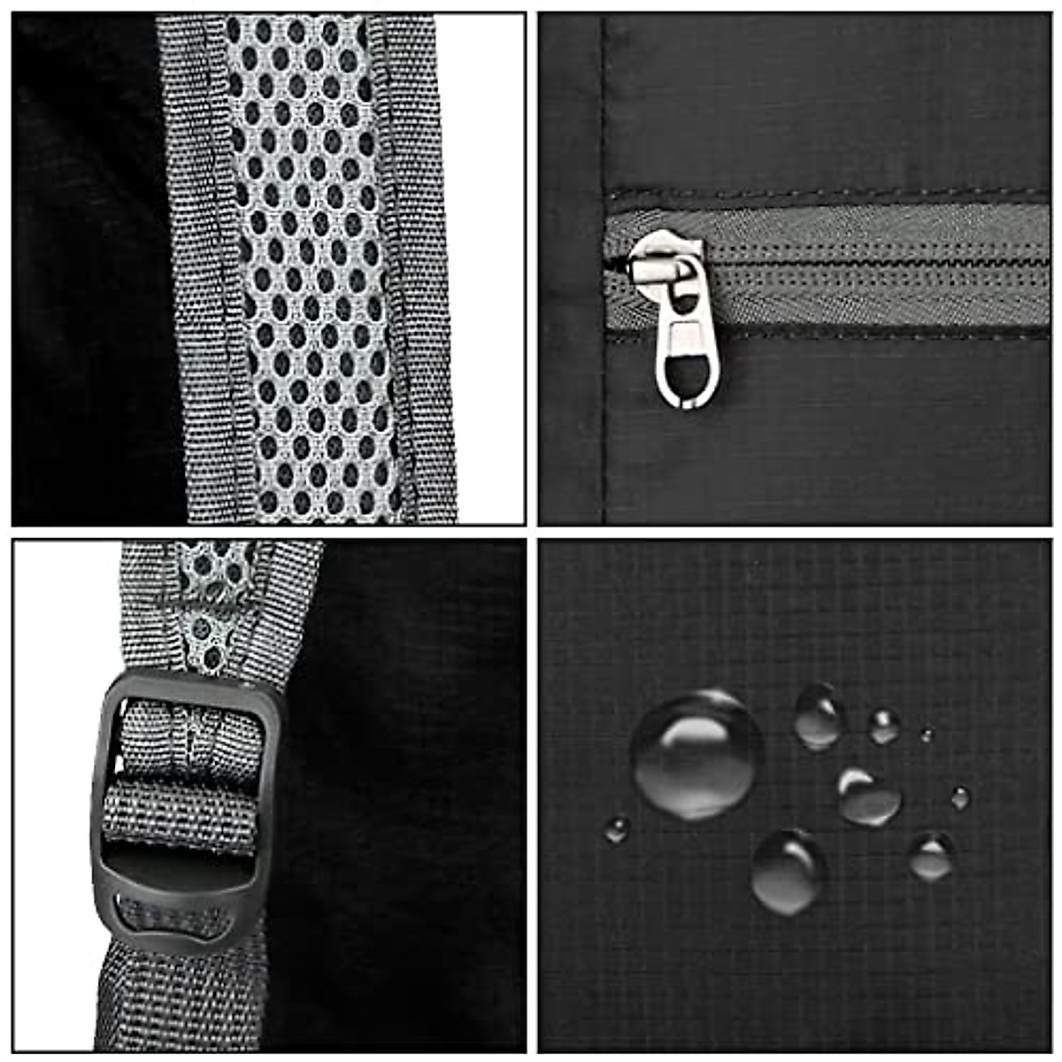 Feibmir 2 Ultralight Foldable Backpacks,Water-Resistant Hiking Daypacks,Packable Backpacks for Men Women Kids Travel Outdoor Camping Climbing Cycling Hiking (Black,Dark Blue)