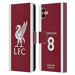 Head Case Designs Officially Licensed Liverpool Football Club Dominik Szoboszlai 2023/24 Players Home Kit Leather Book Wallet Case Cover Compatible with Samsung Galaxy A04 (2022)