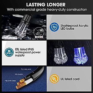 Queker Upgrade 25ft Outdoor String Lights,Smart RGB LED String Lights Work with Alexa,Waterproof Outside Patio String Lights with 12 Dimmable LED Bulbs,Color Changing Outdoor Lights with App & Remote