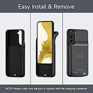 LVFAN Battery Case for Samsung Galaxy S22 6.1inch, Fast Charging & Wireless Charging Slim 4700mAh Backup Battery Pack, Portable Extended Battery Charger Case for Samsung S22