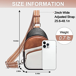 CLUCI Small Sling Bag for Women,Vegan Leather Fanny Pack Crossbody Bags for Women,Chest Bag With Guitar Strap