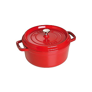 Staub 4 Qt. Round Cocotte-cherry Red
