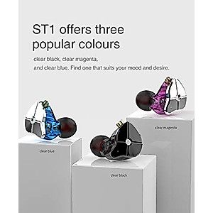 Senlee TRN ST1 1BA+1DD in Ear Buds Earphones Hybrid Driver Headphones IEM Sport Headsets with Detachable 2 Pin Cable for Audiophile Musician(No Mic, Purple)