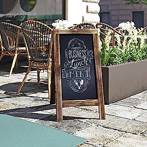 HBCY Creations 40" x 20" Rustic Brown Solid Pine Wood A-Frame Magnetic Chalk Board Sign, Menu Chalkboard, Framed Chalkboard, Outdoor Sign, Standing Chalkboard, Sandwich Board