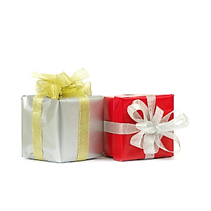 LIUYAXI 20 Rolls 100 Yards Christmas Ribbons Grosgrain Metallic Glitter Double Faced Fabric Holiday Festival Satin Continuous Ribbons 10mm Wide for Gift Wrapping Decoration