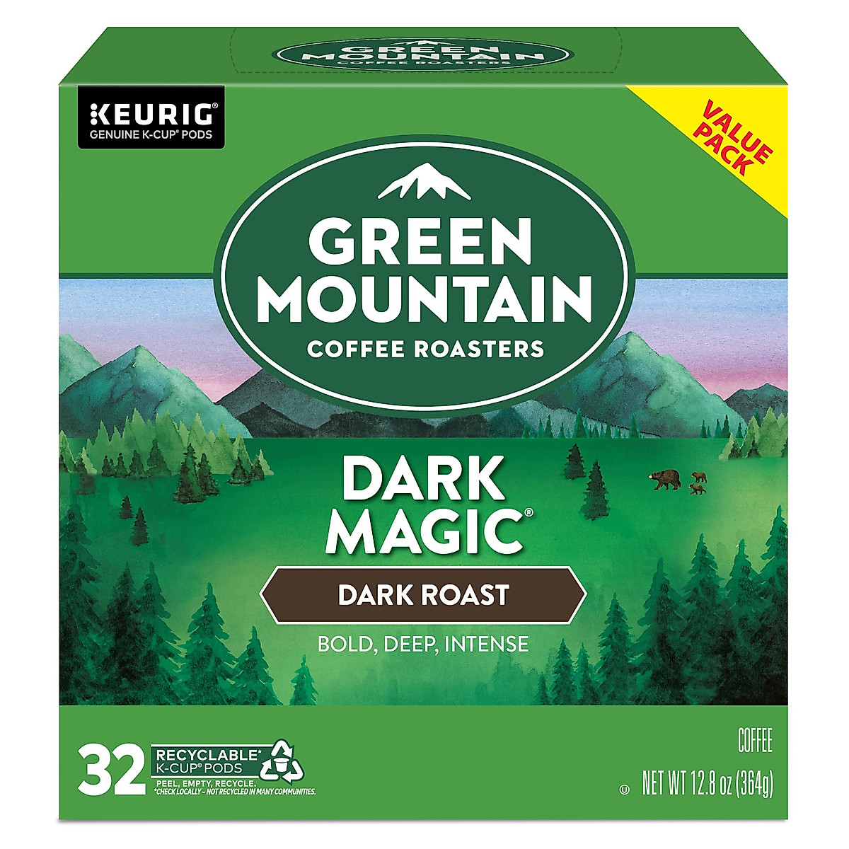 Green Mountain Coffee Roaster Dark Magic Keurig Single-Serve K-Cup Pods, Dark Roast Coffee, 32 Count