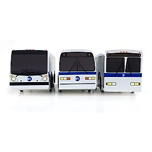 MUNI PALS Munipals New York City Bus Wooden Roadway Bus and Depot Set-Child Safe and Tested Wood Toy Busses