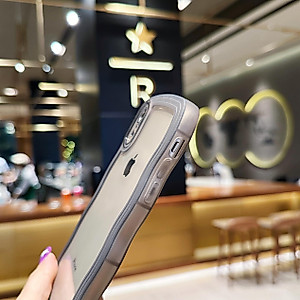 XIQI Compatible with iPhone XR Case 6.1", Cute Kawaii Curly Wave Frame Shape Soft Silicone Shockproof Protective Phone Cover for Women Girls, Clear/Yellow