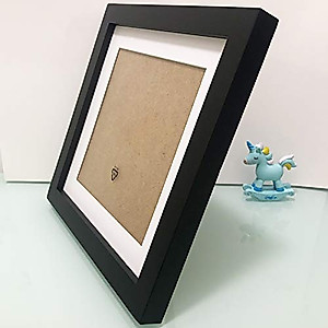 6x6 Picture Frames with 4x4 Opening Mat. Black 6x6 Square Photo Frame. Solid Wood, Plastic Panels.The Protective Film Must be Removed.Front Windows 5.6x5.6 without Mat. The Table or The Wall.