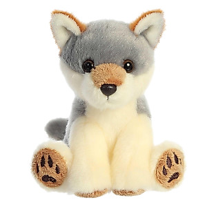 Aurora® Snuggly Lil Wiley™ Wolf Stuffed Animal - Comforting Companion - Imaginative Play - Gray 5 Inches