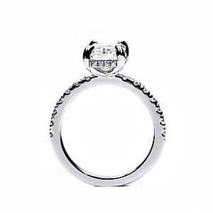 TIANYU GEMS 3.0ct Engagement Rings for Women, Sterling Silver GHI VVS Square Radiant Cut Moissanite Engagement Rings for Proposal Wedding Party Dress Costume Memorial Day (7, Silver)