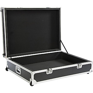 Displays2go Shipping and Storage Case with Wheels, Handles, EVA Foam Padded, Metal Edges (45 x 12.5 x 32.5)
