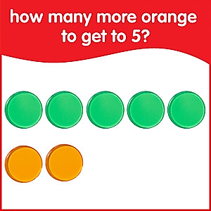 edxeducation Transparent Counters - Set of 500 - Bulk Colored Counters for Kids Math - 6 Colors - 3/4 in - Counting, Sorting, Light Panels, Bingo