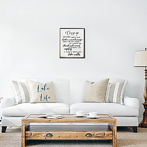 Cozy Up - Beach Wall Art, This Rustic Typography Ocean Wall Decor Sign Print is Ideal Decoration for Beach & Lake House, Cabin, Lodge Decor & Great Reminders to Relax & Celebrate Life! Unframed - 8X10