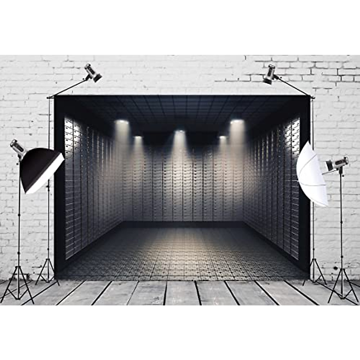CORFOTO Bank Vault Backdrop Safe Deposit Boxes Room Inside of Bank Vault Photography Background Kids Adults Family Portrait Photography Backdrops Photo Shooting Props Fabric