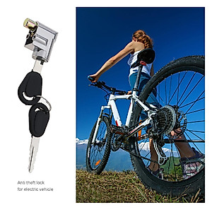 Create idea 2pcs Battery Cylinder Lock Ignition Switch Anti-Theft Safety Lock for Motorcycle Electric Bike Scooter E-Bike with 4 Keys Light Weight