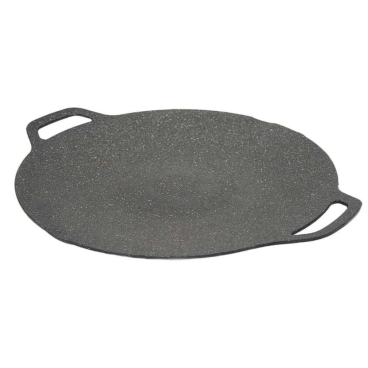 Korean BBQ Grill Pan, Round BBQ Griddle with Nonstick 6-Layer Coating, Aluminum Korean Grill Pan with Double Handles for Indoor or Outdoor Grilling Eggs Pancakes Steaks(30CM)