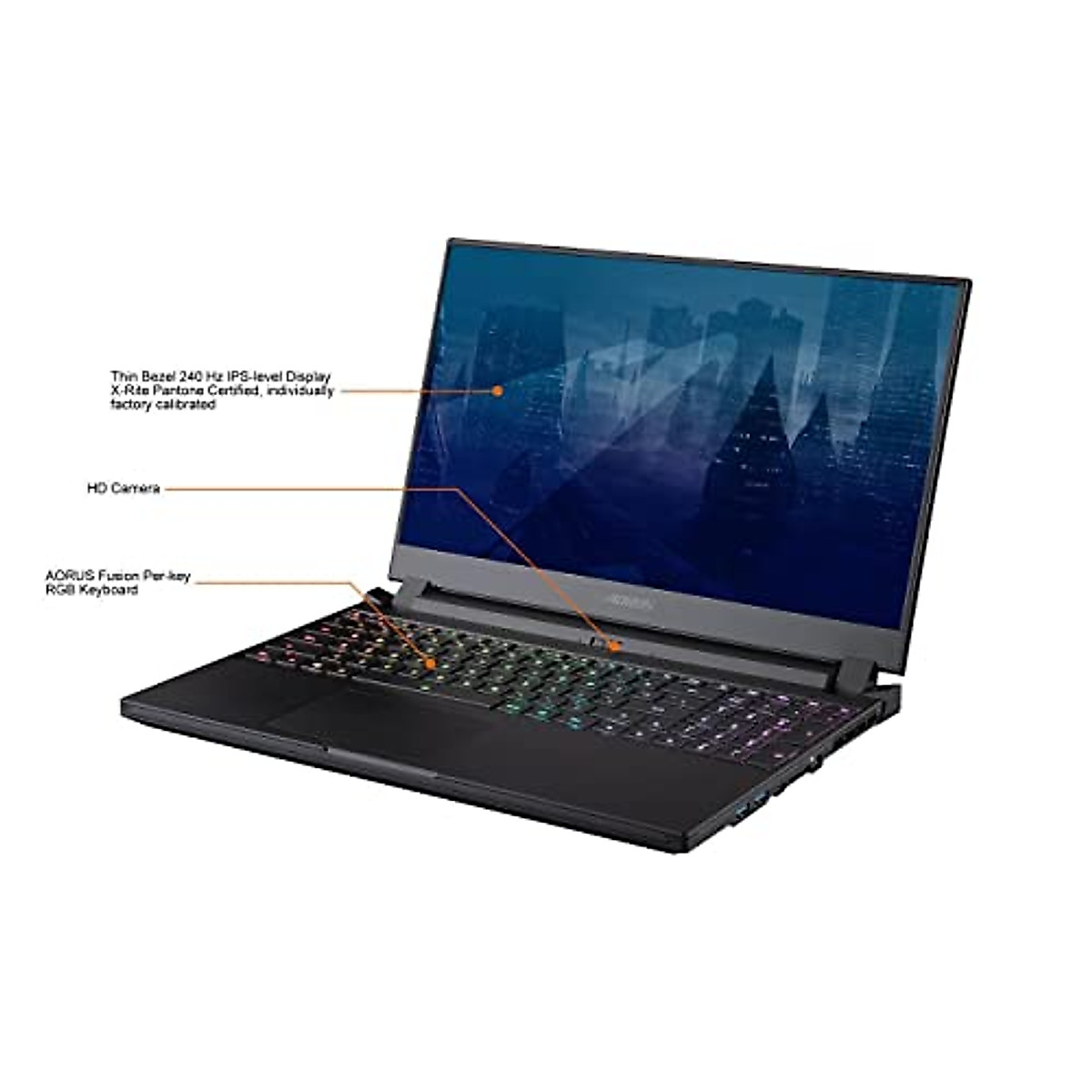 GIGABYTE AORUS 15P XD 15.6" FHD 240Hz (Intel 8-Core i7-11800H, 32GB RAM, 1TB PCIe SSD, RTX 3070), Thin Bezel IPS Gaming Laptop, Thunderbolt 4, RGB Backlit, Webcam, HDMI Cable, Windows 11-2022