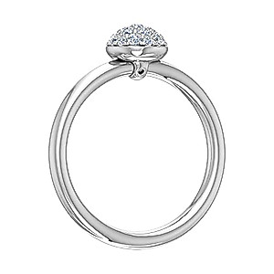 FINEROCK 1/4 Carat Prong Set Diamond Cluster Ring Band in 14K White Gold (Ring Size 7)