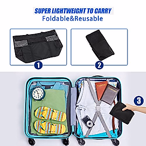 Beach Bag for Women Beach Tote Waterproof Sandproof Mesh Swim Pool Bag Large Foldable Travel Grocery Utility Bag Zipper, Black With Zipper, XL