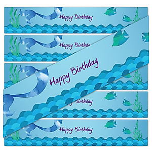 PRODUCT80 Mermaid Water Bottle Labels for Birthday Parties, Set of 24 Waterproof Stickers, Easy to Apply, Just Peel and Stick