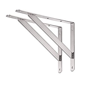 CLT Shelf Bracket 16” x 12" Max Load: 550 lb Heavy Duty Stainless Steel Solid Shelf Support Corner Brace Joint Right Angle Bracket, Space Saving DIY Bracket Pack of 2