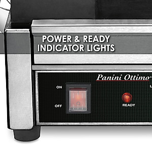 Waring Commercial WPG300 Panini Otimo Dual Ribbed Panini Grill, 240V, 3200W, 6-20 Phase Plug