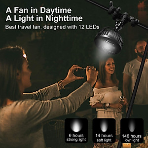 WGCC Mini Handheld Personal Portable Fan, Stroller Fan Clip On Baby with Flexible Tripod, Baby Stroller Fan USB or Battery Desk Fan with 3 Speeds Versatile Fan for Car Seat Crib Bike Desk (Black)