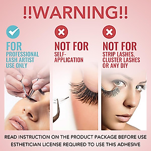 Eyelash Extension Glue Long Retention – 8 Weeks /1 Sec Drying Time/(0.17fl.oz / 5ml) Eyelash Glue for Eyelash Extensions Maximum Bonding/Black Lash Adhesive for Professional USE ONLY